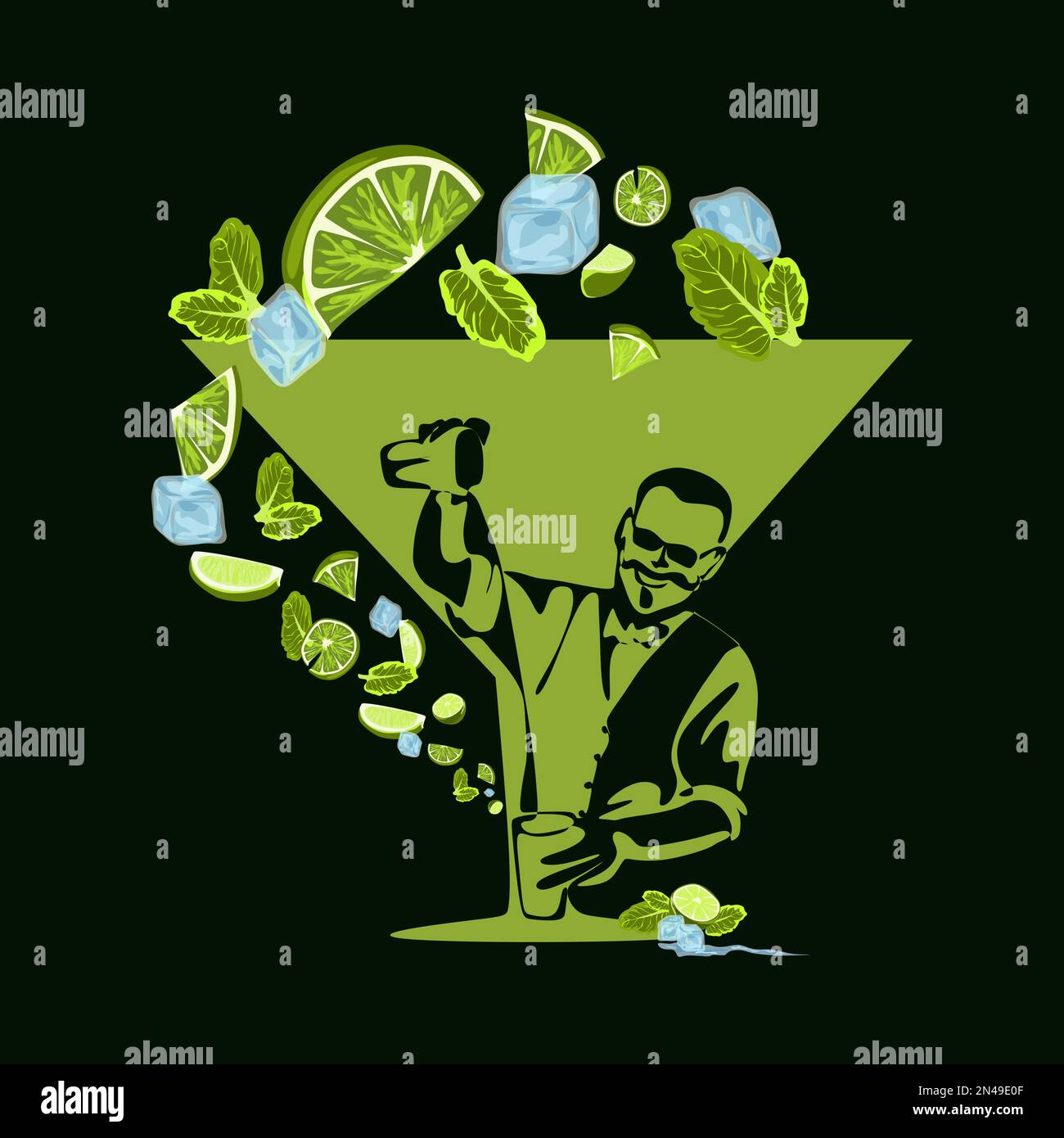 Bartenders Day simple vector illustration. Cocktail day. Barman or ...