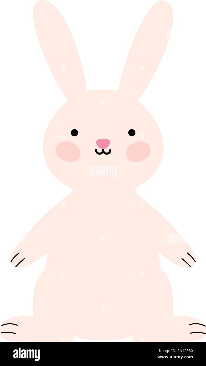 cute rabbit white front Stock Vector Image & Art - Alamy