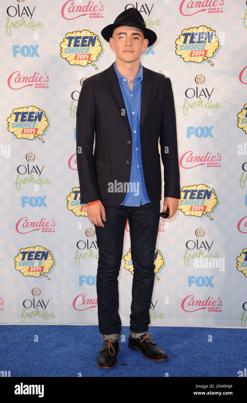 Charlie Rowe poses in the press room at the Teen Choice Awards at the ...