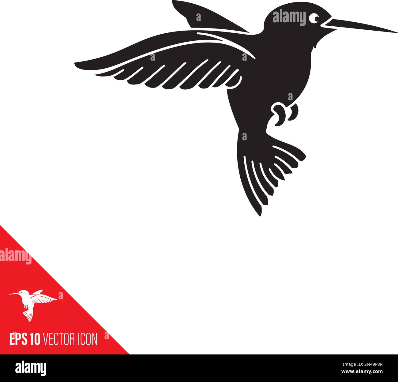 Hovering hummingbird vector glyph icon Stock Vector Image & Art - Alamy