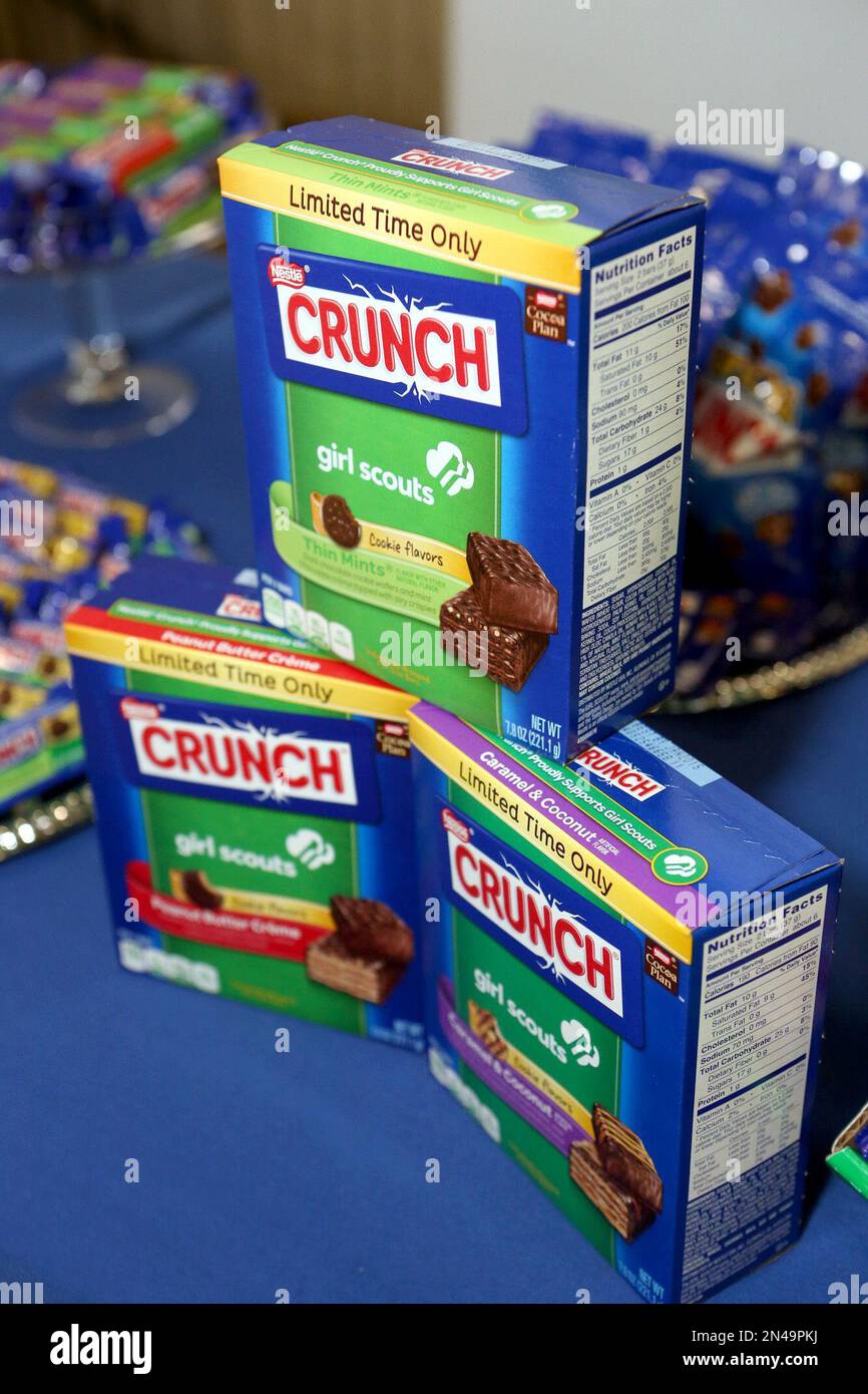 Nestle Crunch Girl Scout Candy Bars are on display for the # ...