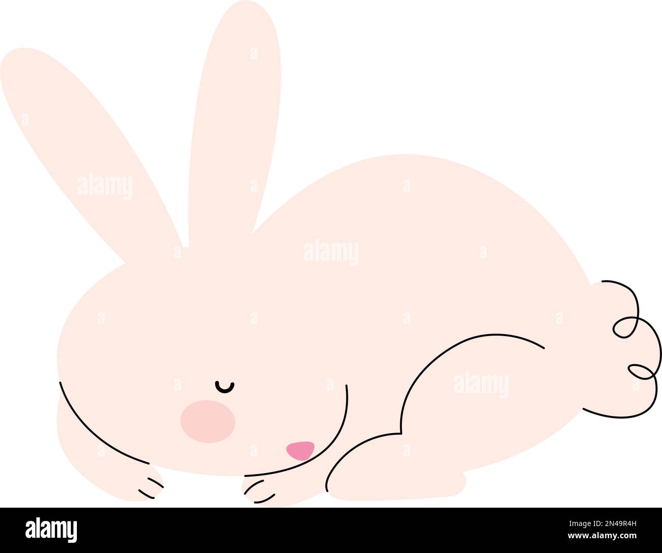 cute rabbit white lying Stock Vector Image & Art - Alamy