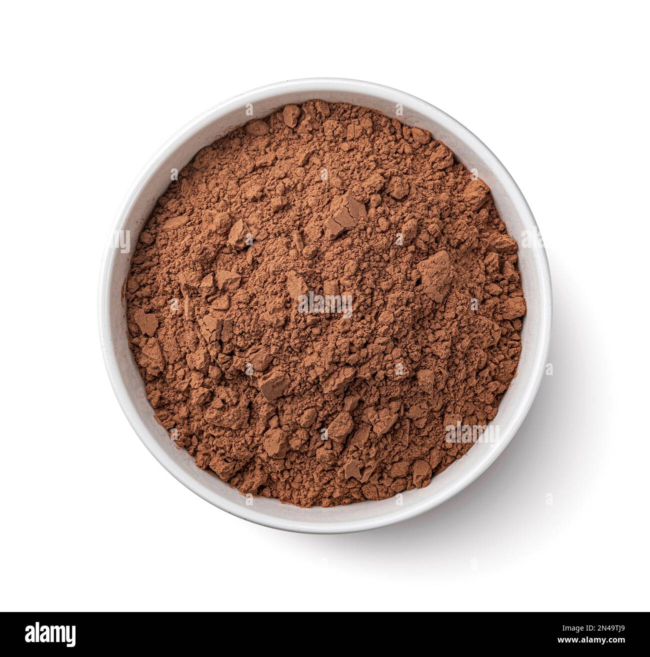 Cocoa powder isolated on white background, top view Stock Photo - Alamy