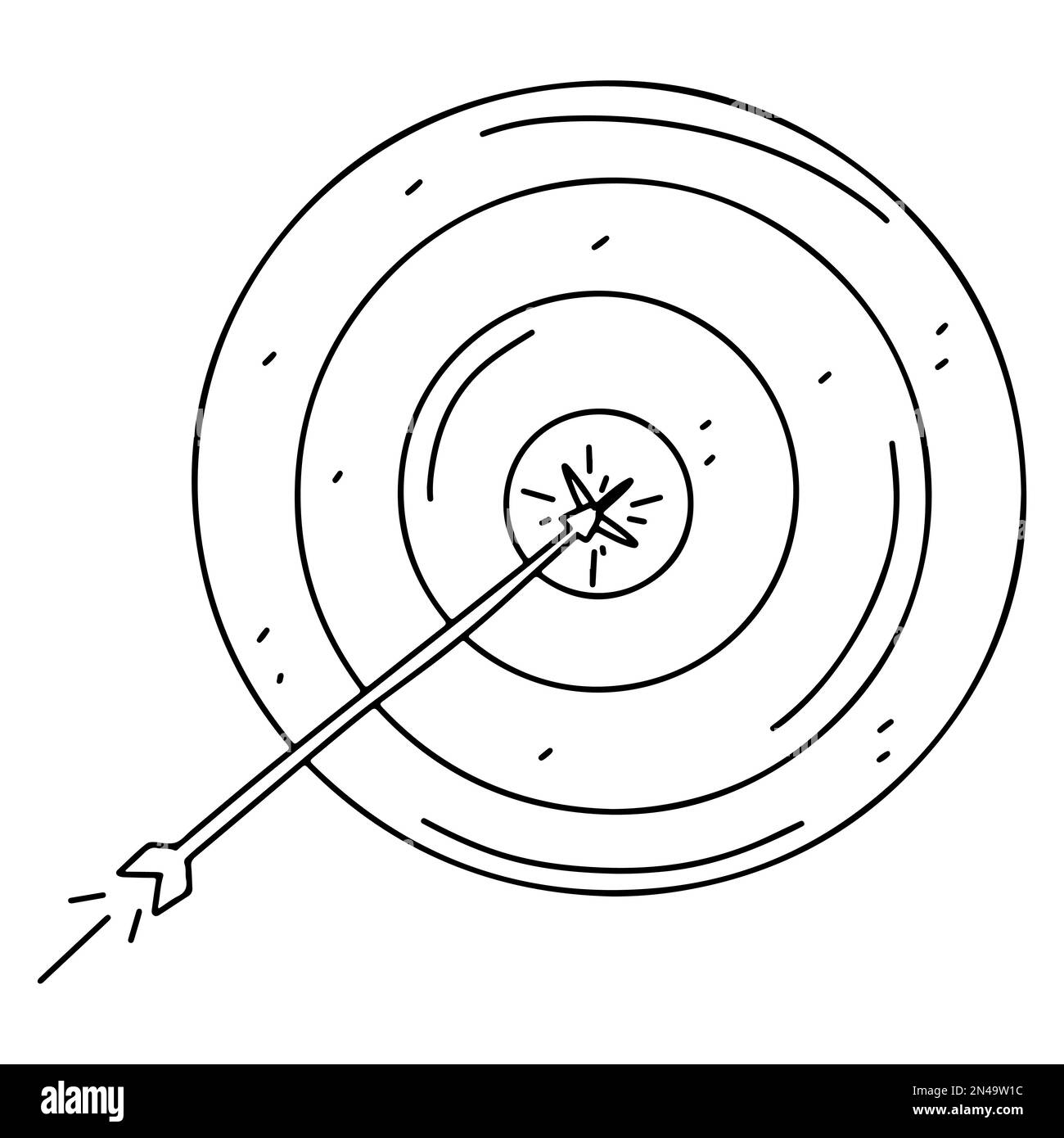 Target in hand drawn doodle style. Vector Illustration Isolated on ...