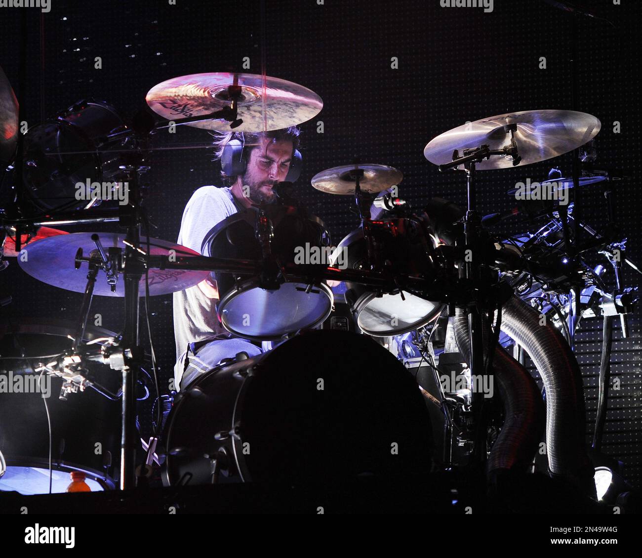 Rob Bourdon of Linkin Park performs on opening night of the Carnivore ...