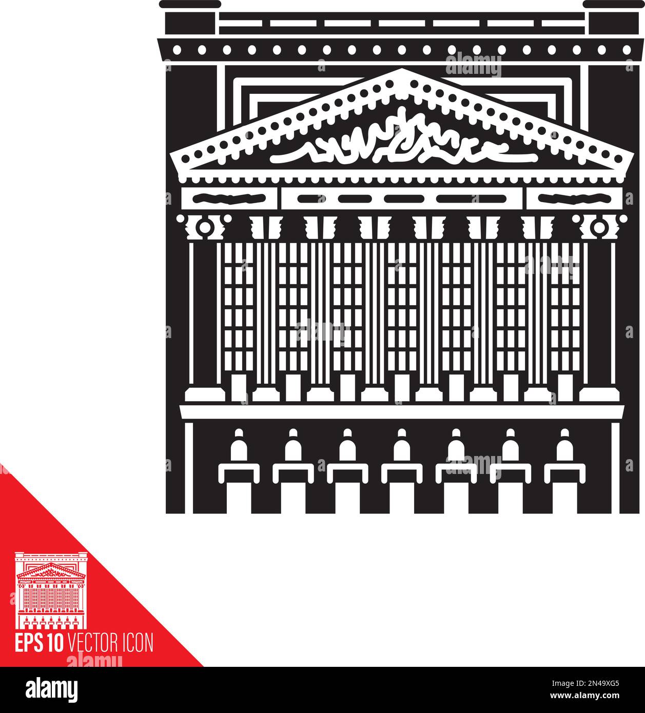 New York Stock Exchange bulding on Wall Street front view vector ...