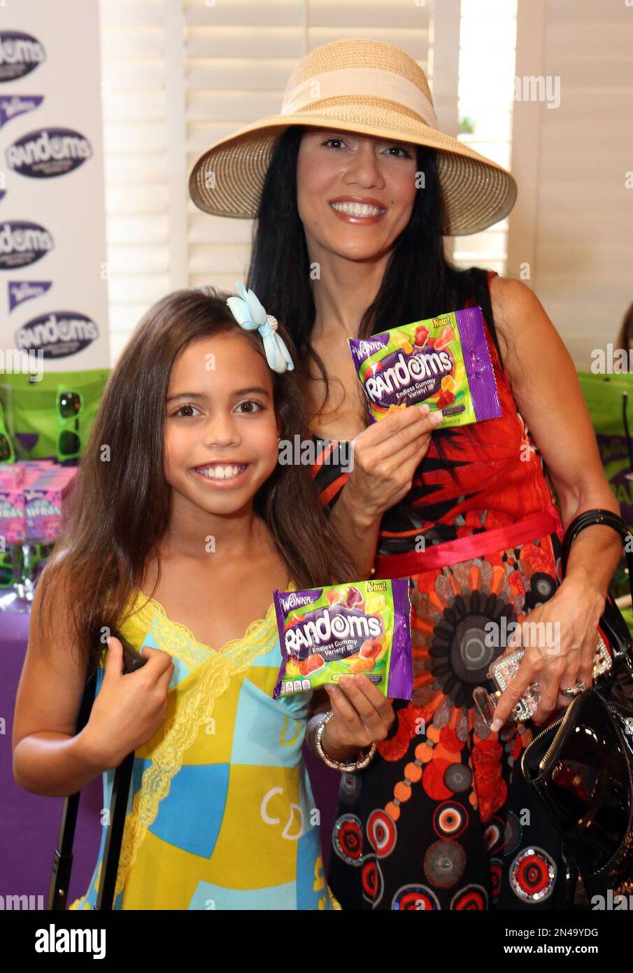 Asia Monet Ray, left, and Kristie Ray visit the WONKA Randoms candy bar ...