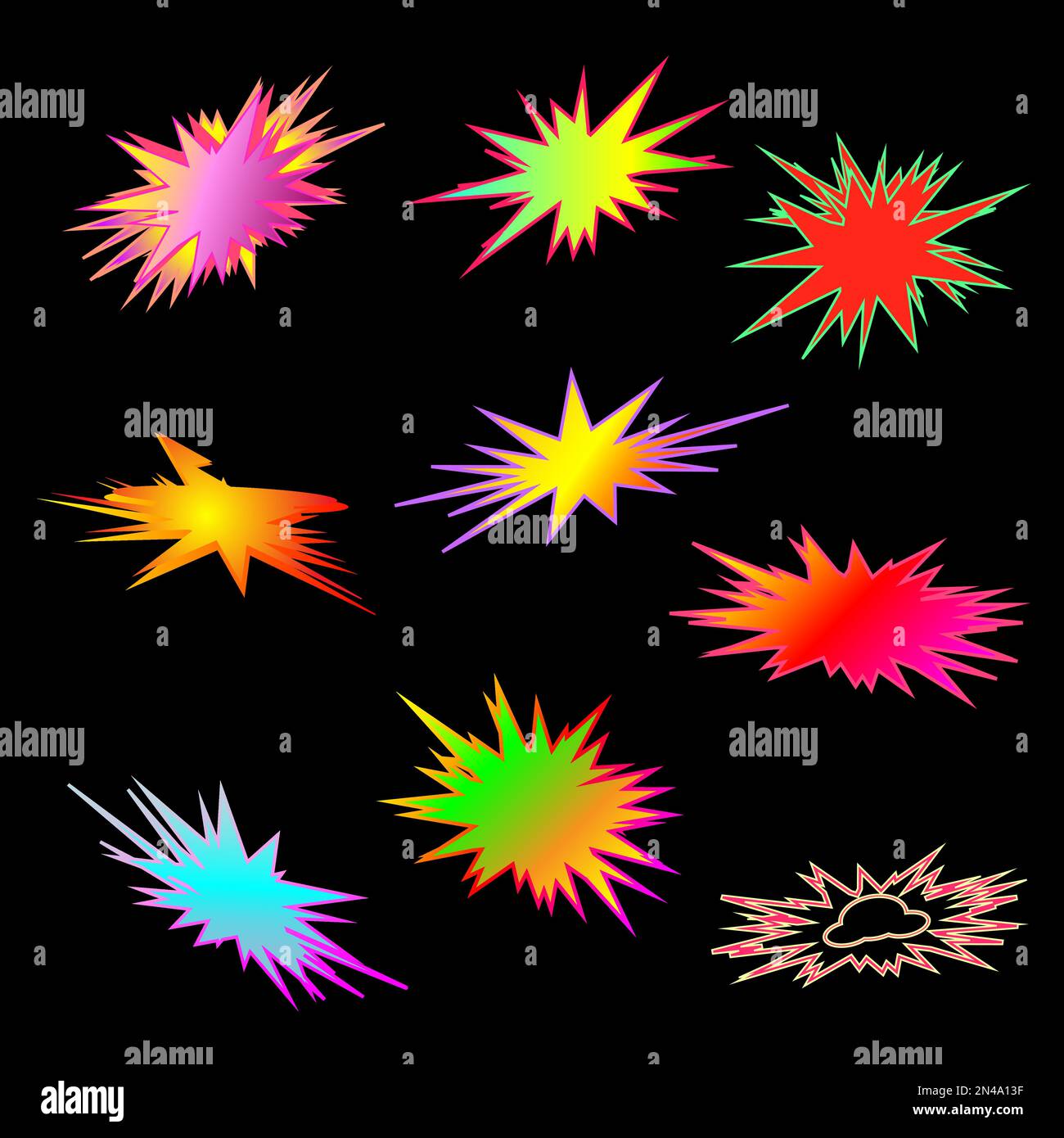 Summer season star bubble bright speech pop art comic colorful ...