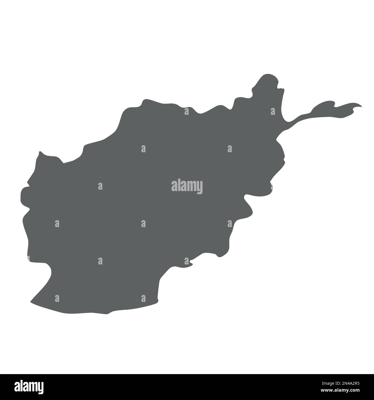 Afghanistan - smooth grey silhouette map of country area. Simple flat ...