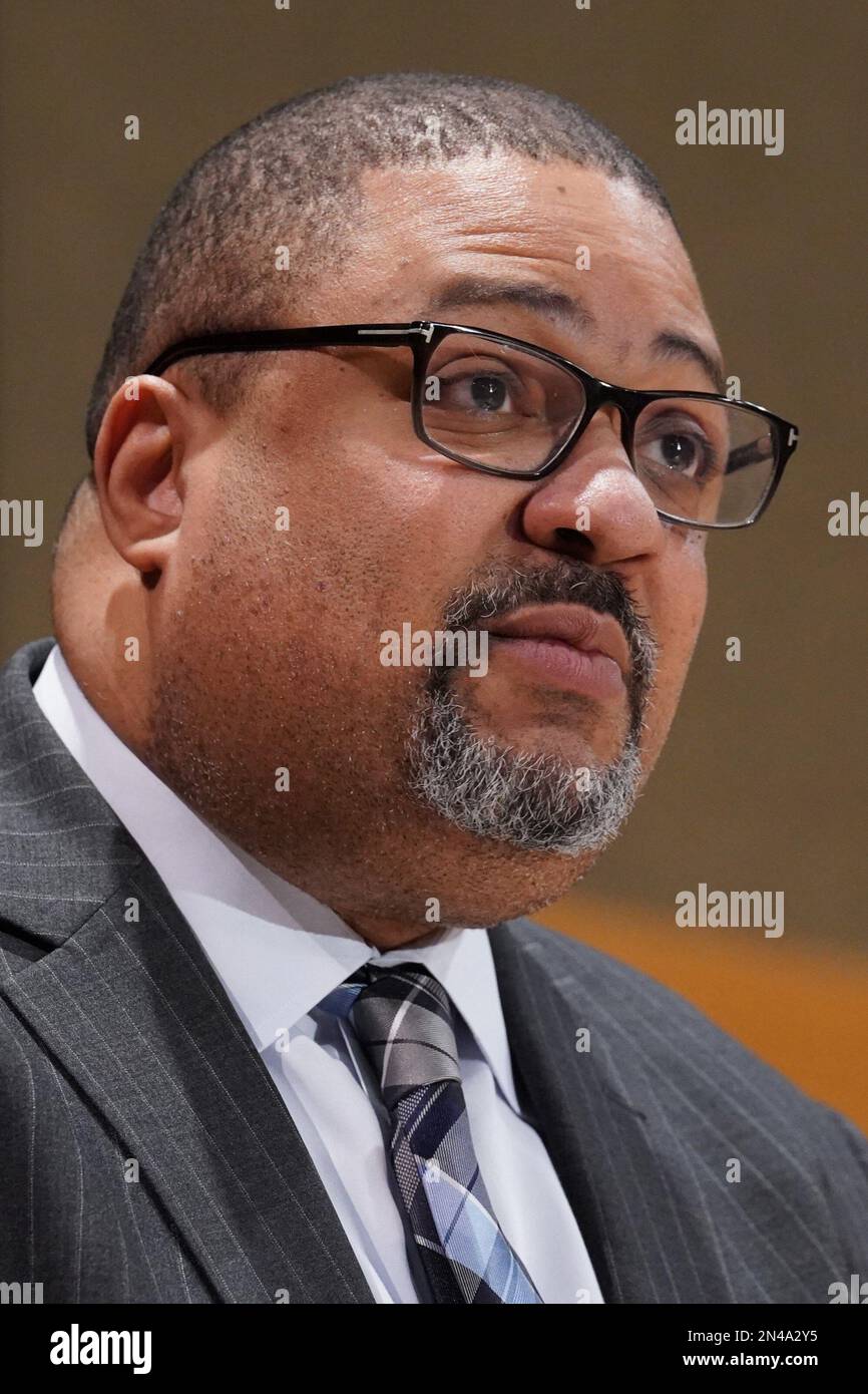New York, NY, USA. 7th Feb, 2023. Alvin L Bragg Jr at the press ...