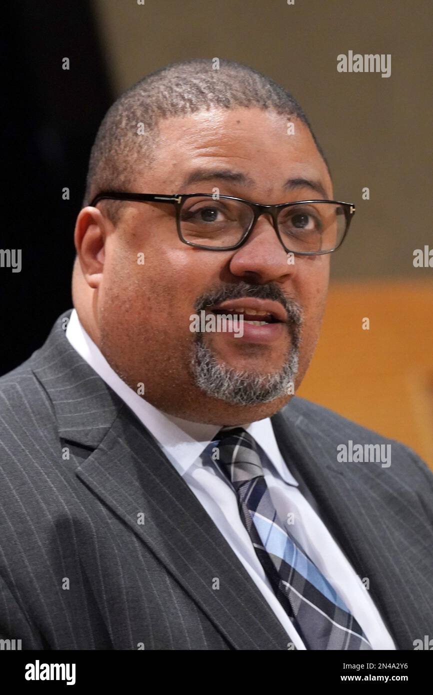 New York, NY, USA. 7th Feb, 2023. Alvin L Bragg Jr at the press ...