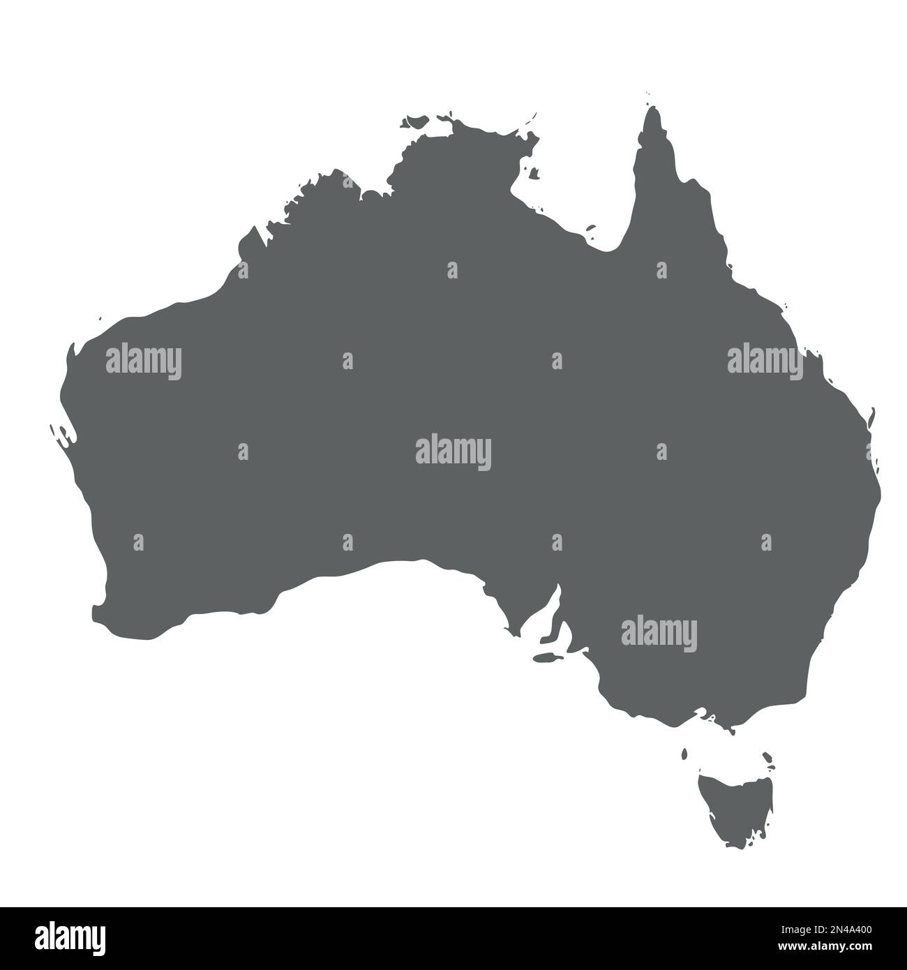 Australia - smooth grey silhouette map of country area. Simple flat ...