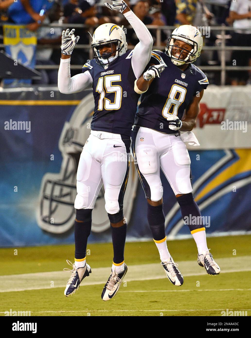 San Diego Chargers wide receiver Dontrelle Inman celebrates with wide ...