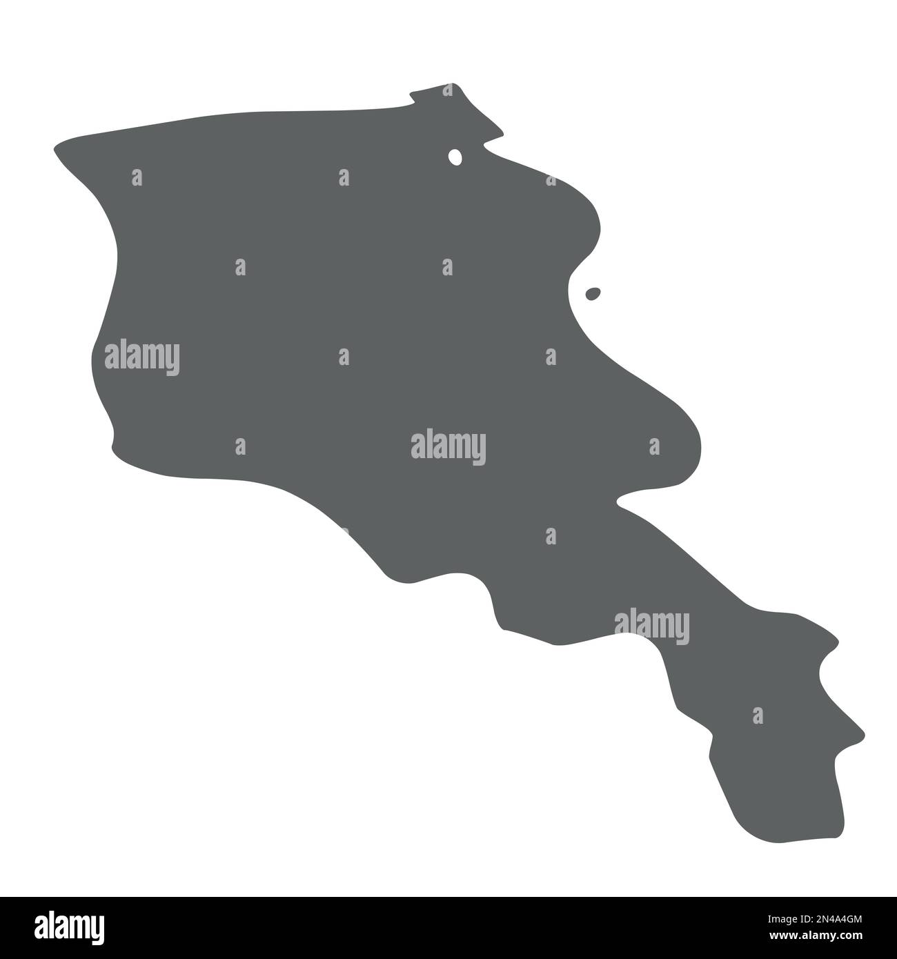 Armenia - smooth grey silhouette map of country area. Simple flat ...