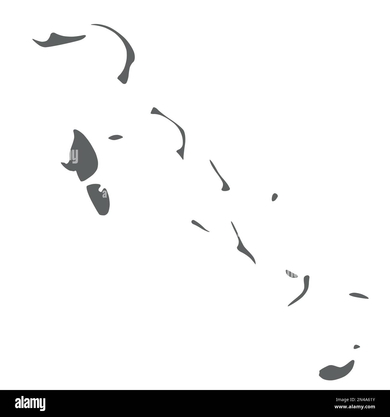 The Bahamas - smooth grey silhouette map of country area. Simple flat ...