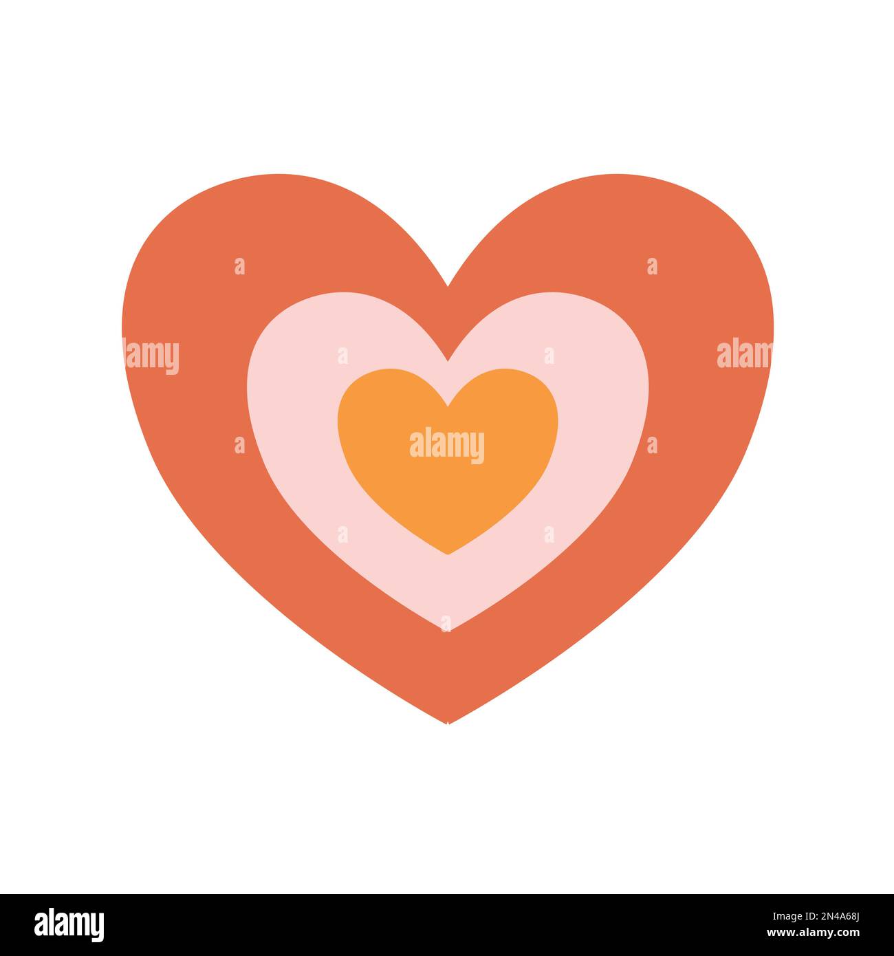 Vector flat groovy heart isolated on white background Stock Vector ...