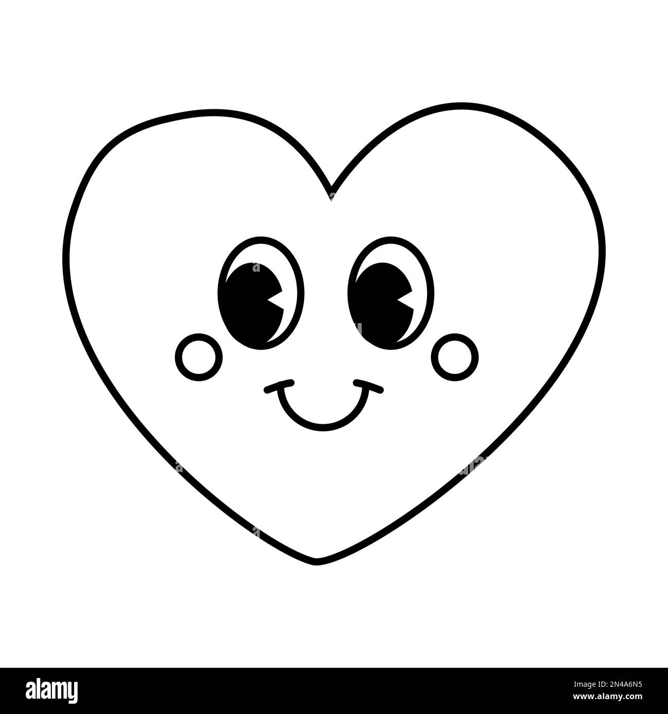 Vector groovy retro heart with face isolated on white background Stock ...