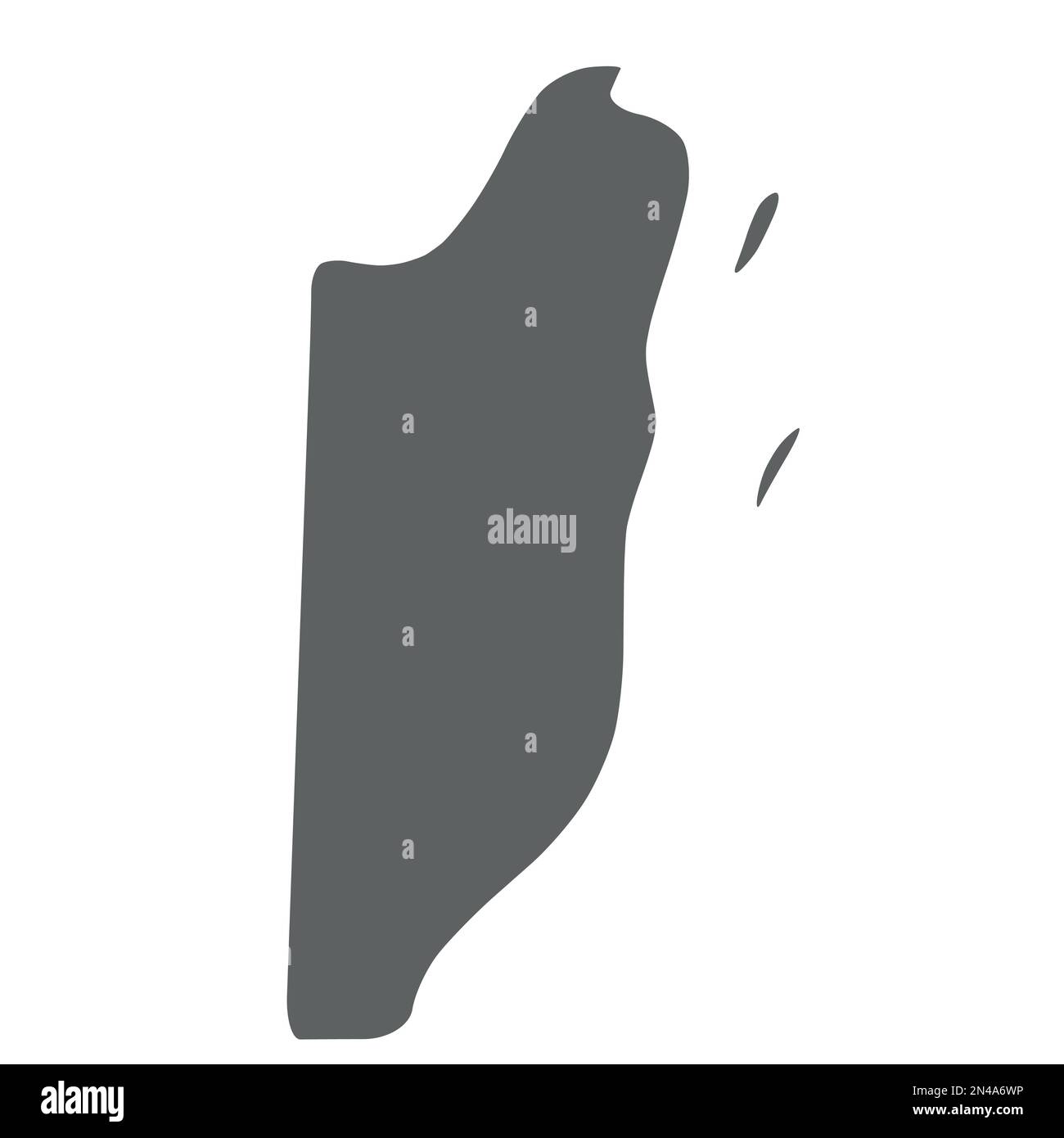 Belize - smooth grey silhouette map of country area. Simple flat vector ...