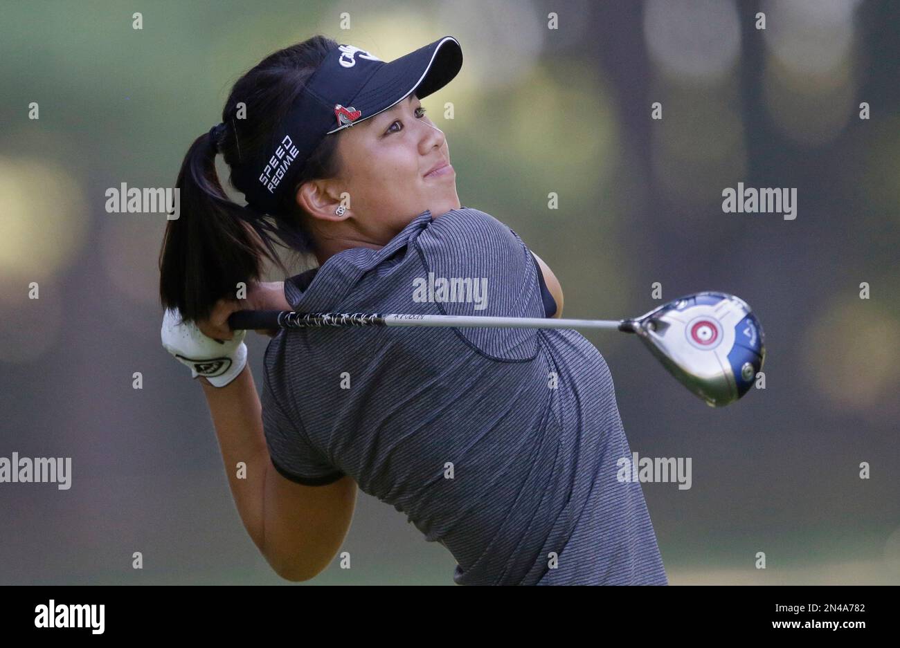 Brianna Do drives on the 17th hole during the first round of the Meijer ...