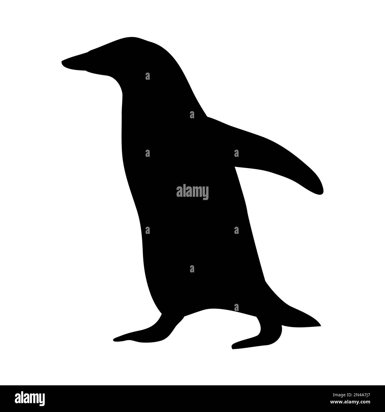 Vector hand drawn flat penguin silhouette isolated on white background ...