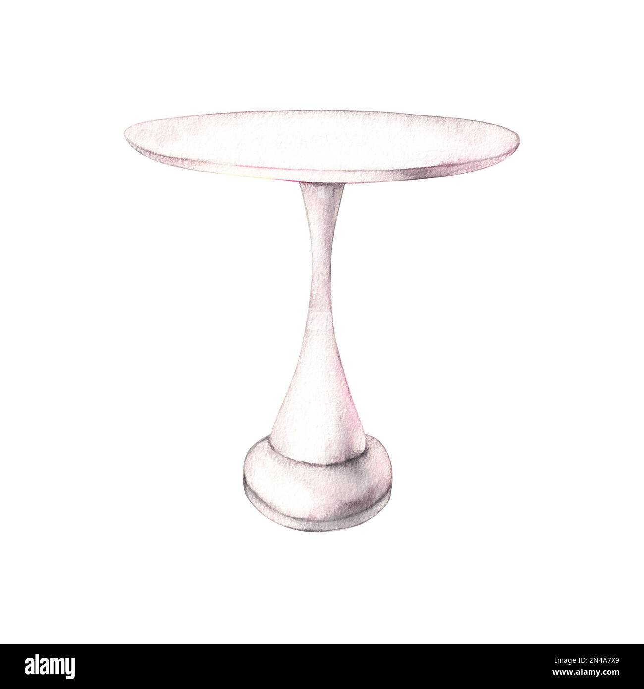 Watercolor white stand for baking on a white background. Watercolor ...