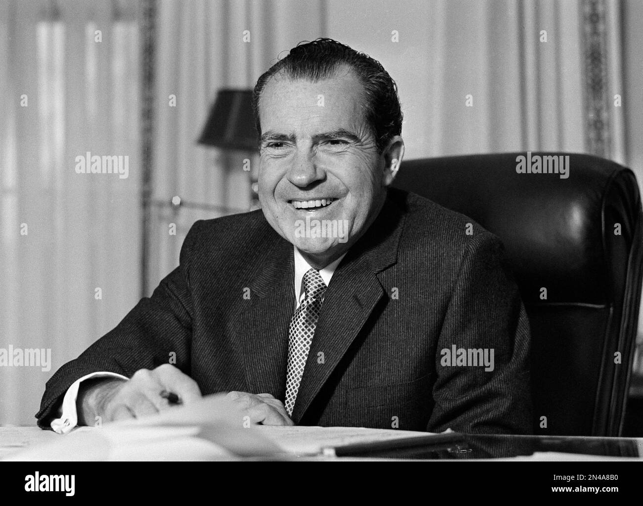 FILE - This Jan. 21, 1969 file photo shows President Richard Nixon at ...