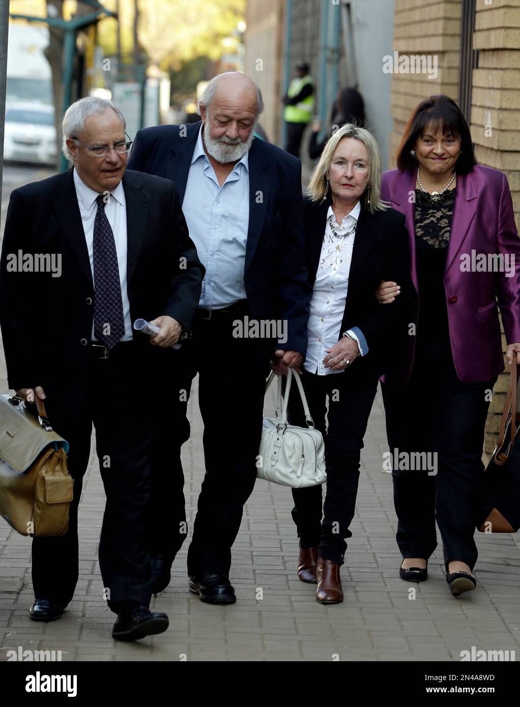 Barry Steenkamp, second from left, with wife June Steenkamp, second ...