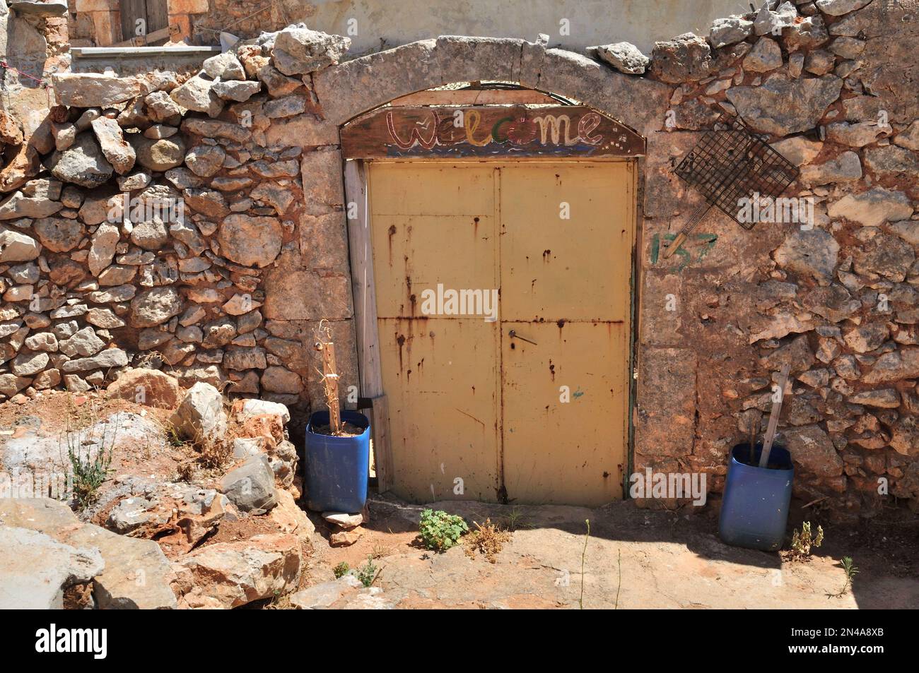 Entering to old, rural building - Crete Island, Greece Stock Photo - Alamy