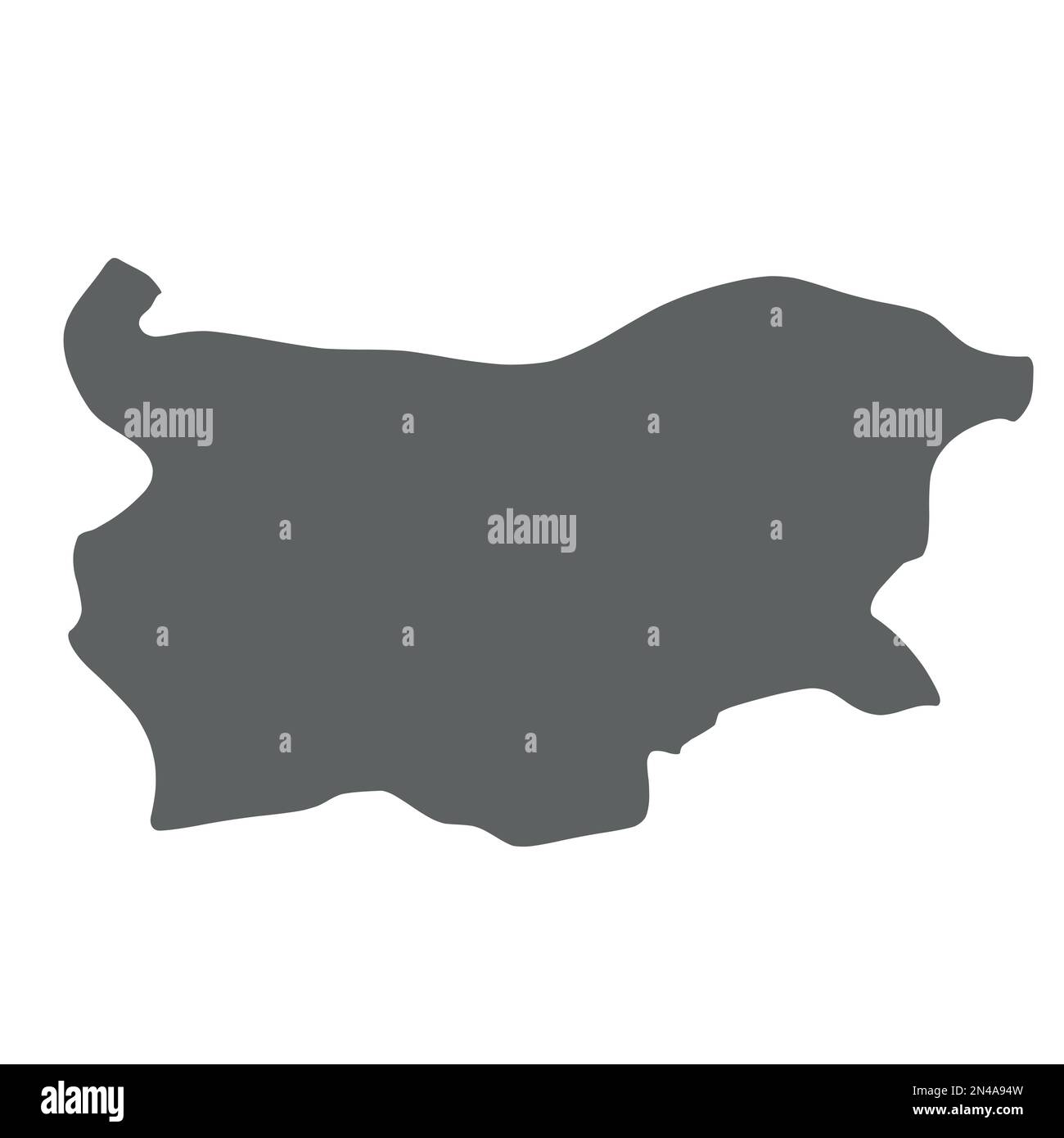 Bulgaria - smooth grey silhouette map of country area. Simple flat ...