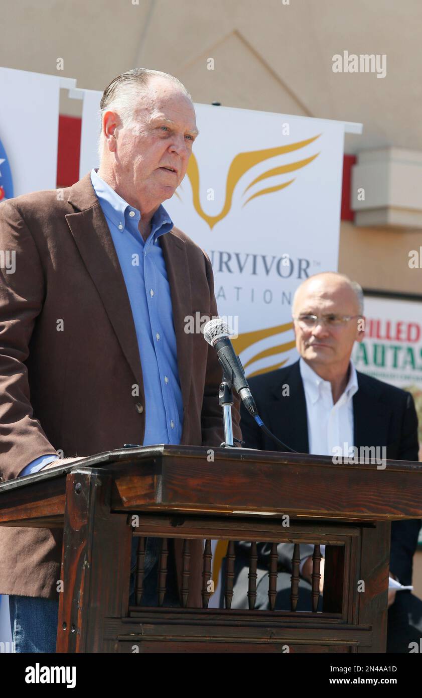 Lone Survivor Foundation executive director Terry Jung, left, and CKE ...