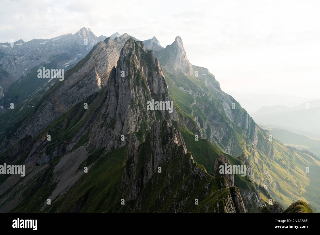 A breathtaking view of the Alpstein massif with the Santis summit Stock ...