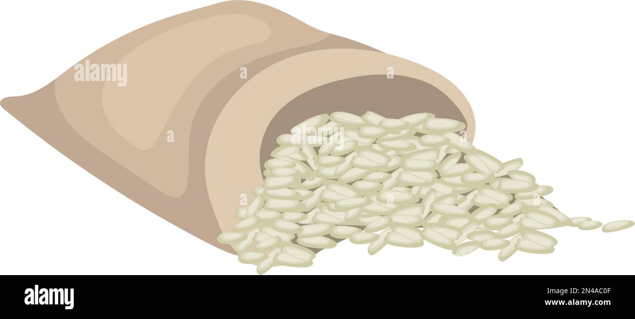 rice grains product in sack Stock Vector Image & Art - Alamy