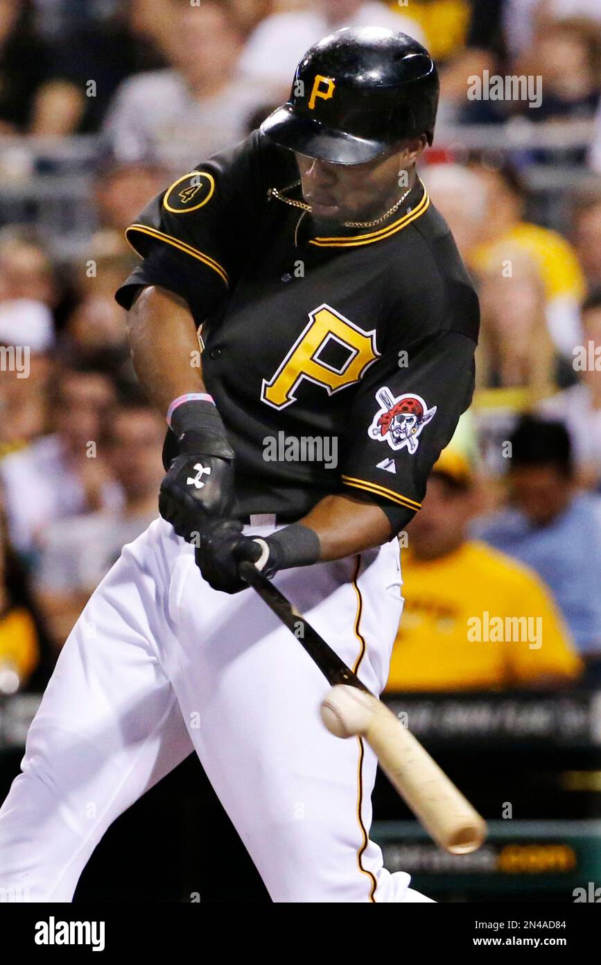 Pittsburgh Pirates' Gregory Polanco singles home a run off Miami ...