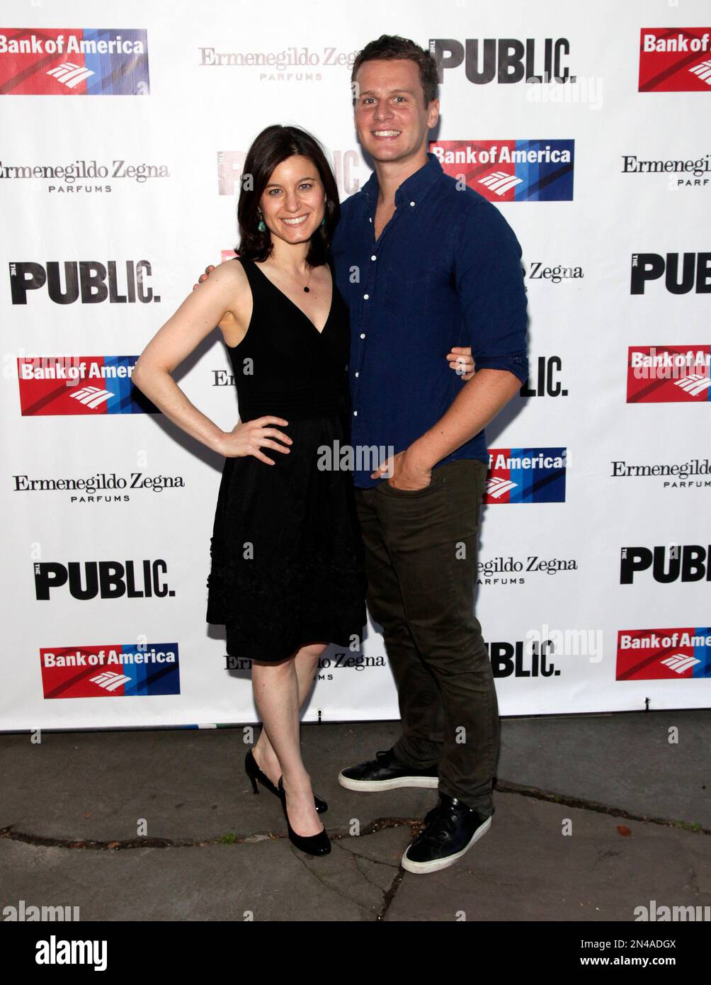 Actress Susan Pourfar, left, and Jonathan Groff, right, attend the ...