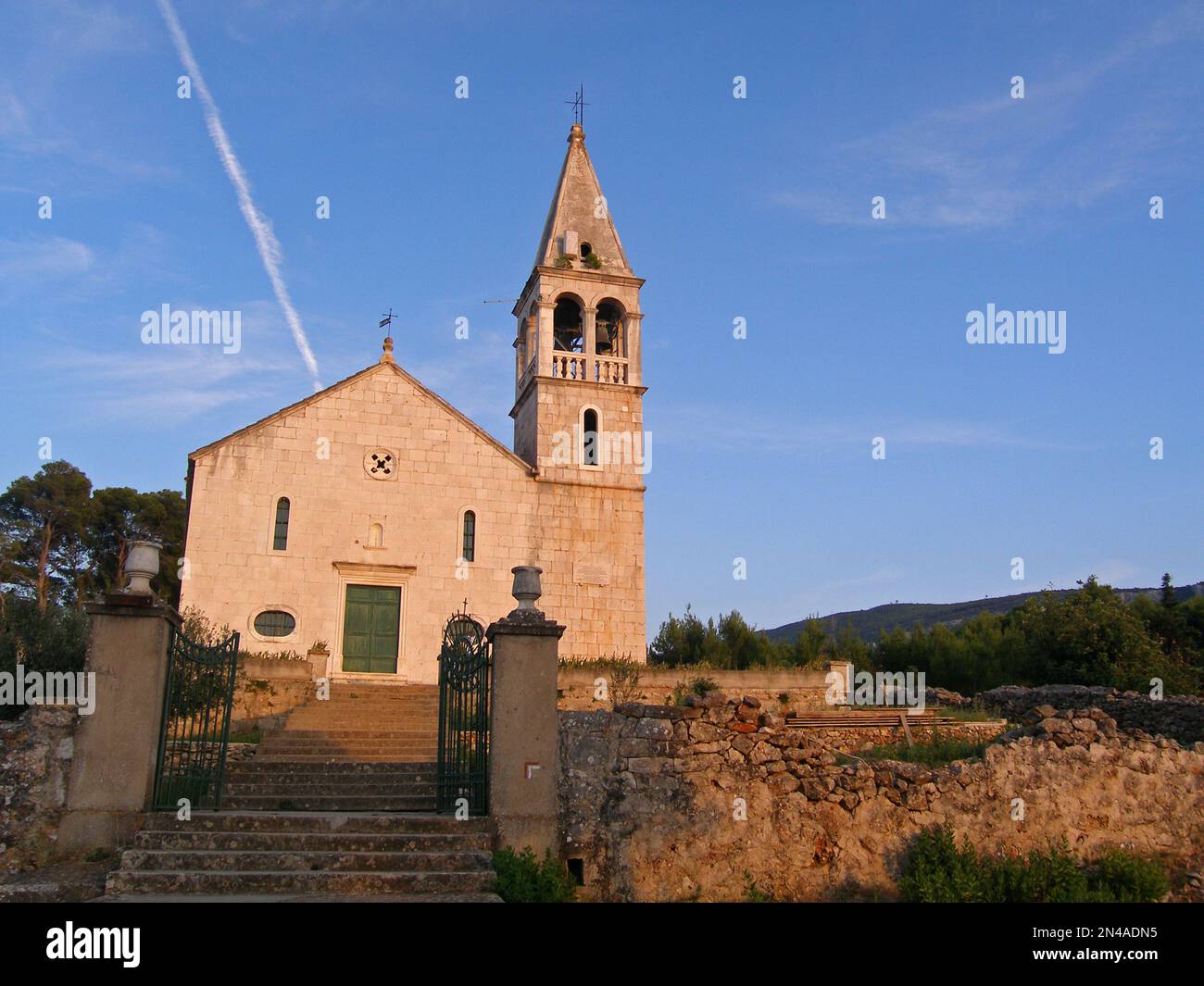 St Michael's Church in Dol, village on the island of Hvar, Croatia ...