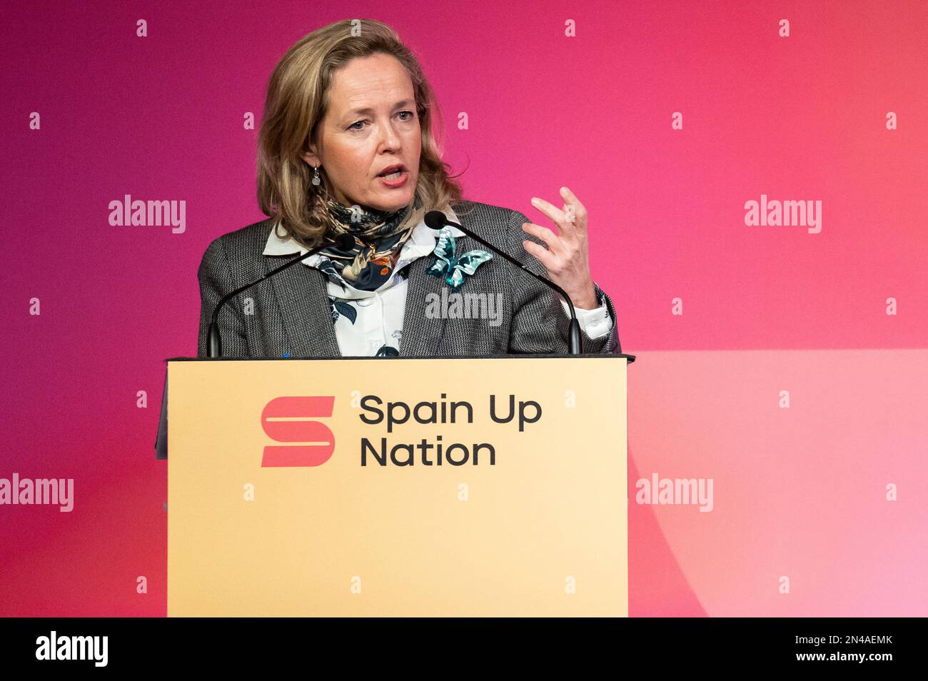 Madrid, Spain. 08th Feb, 2023. The First Vice President and Minister of ...