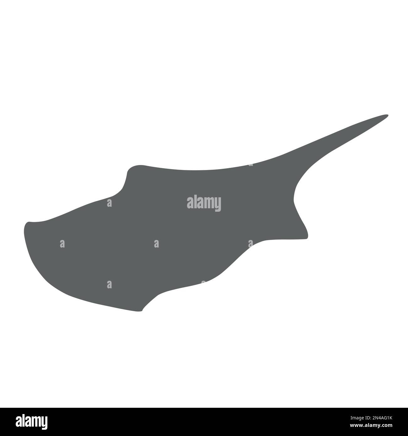 Cyprus - smooth grey silhouette map of country area. Simple flat vector ...