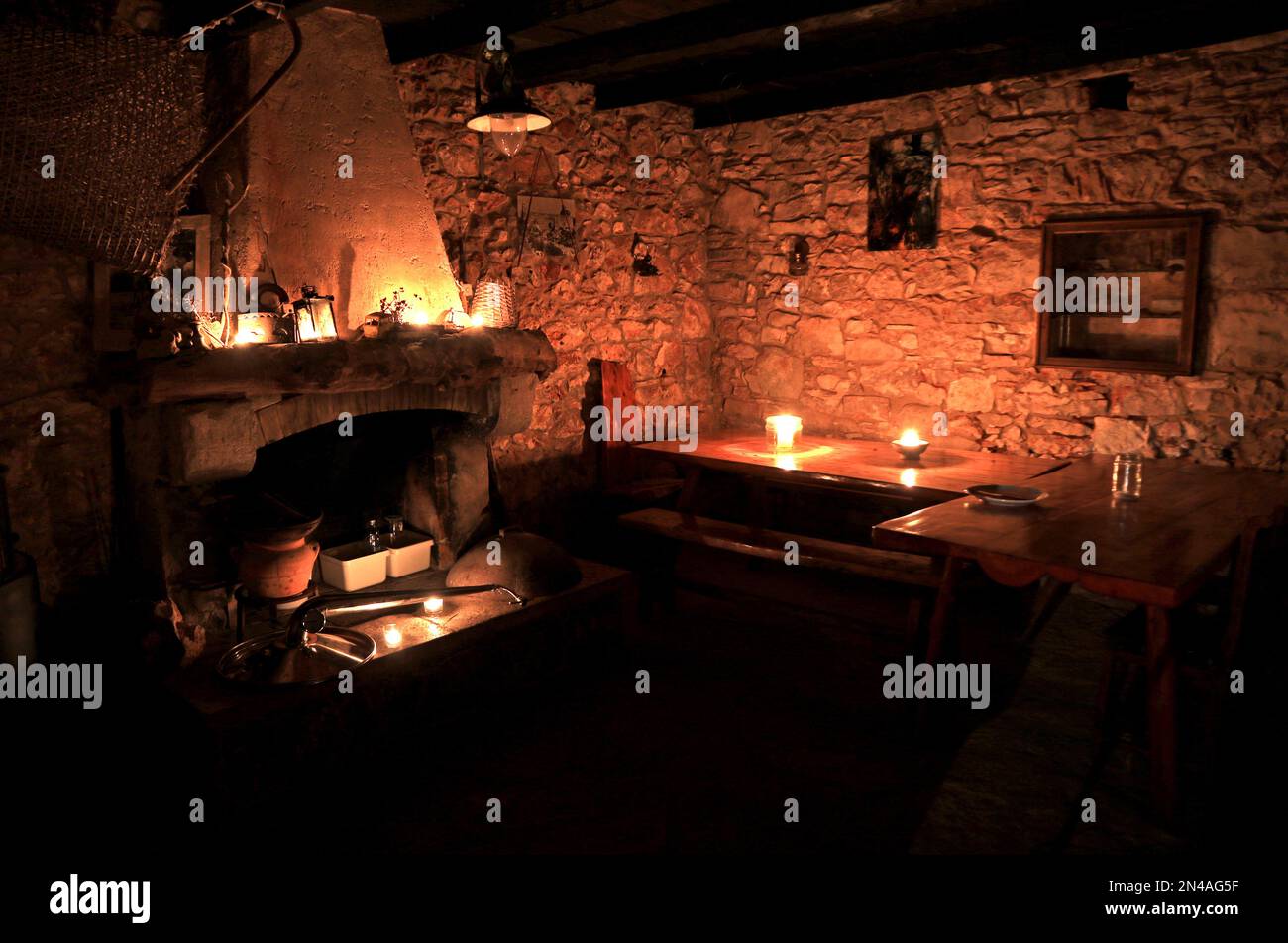 Old stone house in abandoned village Humac, Hvar Island, Croatia Stock ...