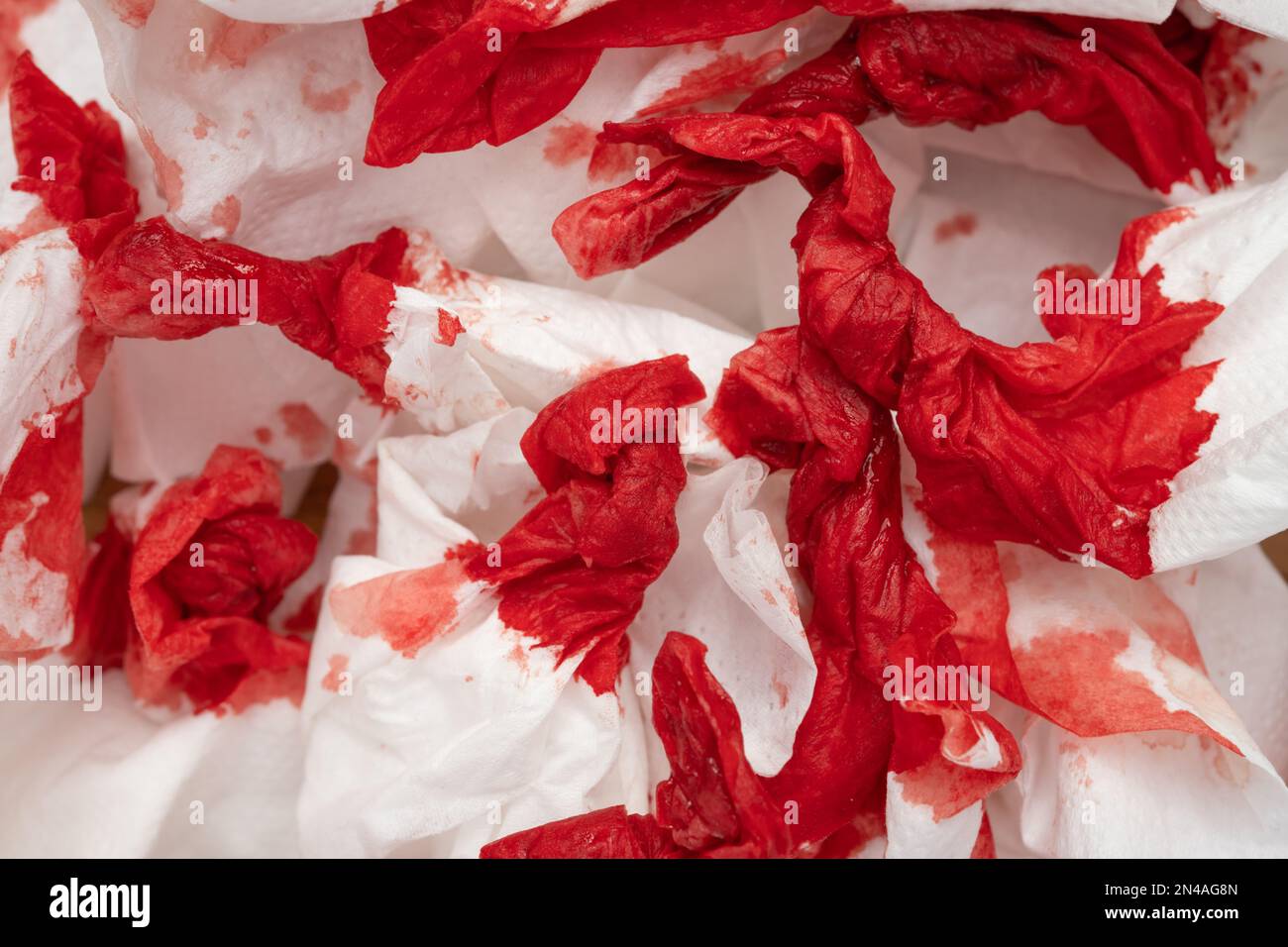 bloody tissue close up horizontal composition Stock Photo - Alamy