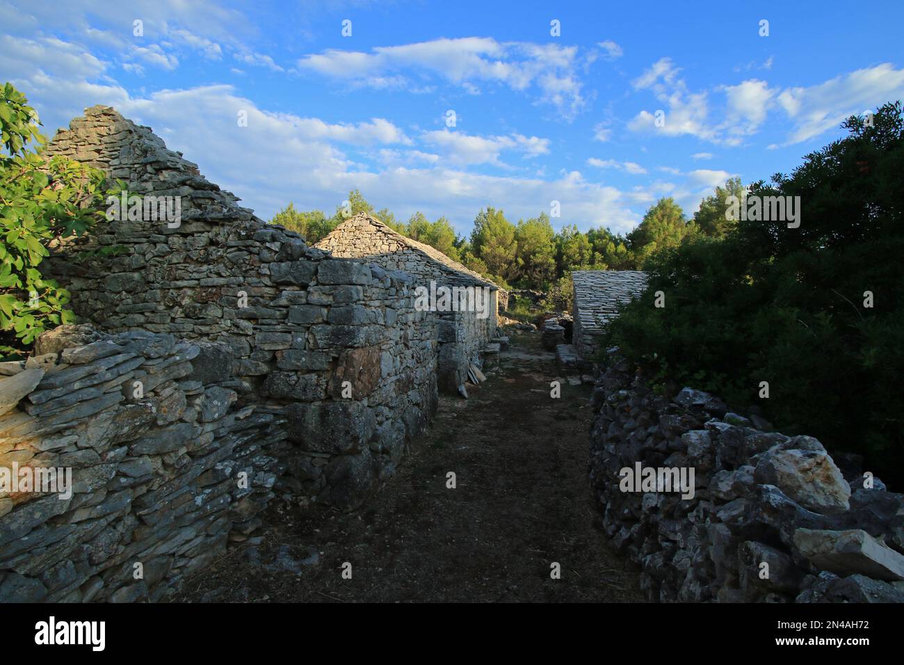 Humac, ghost village, abandoned village on Hvar island, Croatia Stock ...
