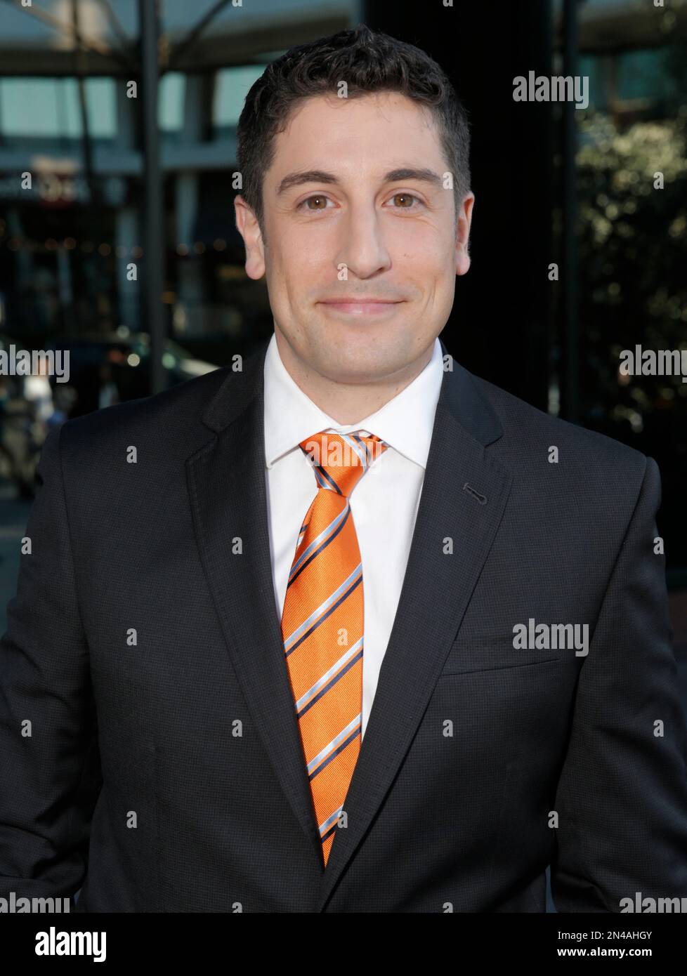 Jason Biggs arrives at a panel discussion with the cast of "Orange Is ...