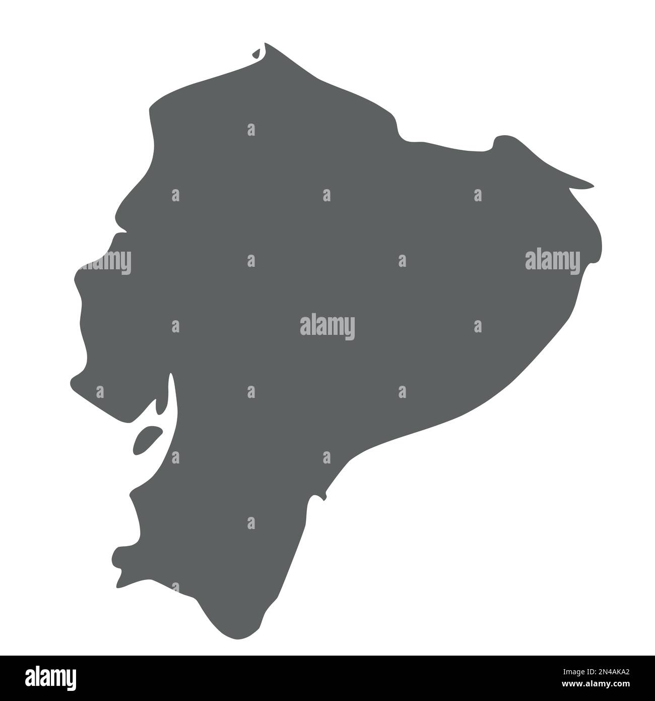 Ecuador - smooth grey silhouette map of country area. Simple flat ...