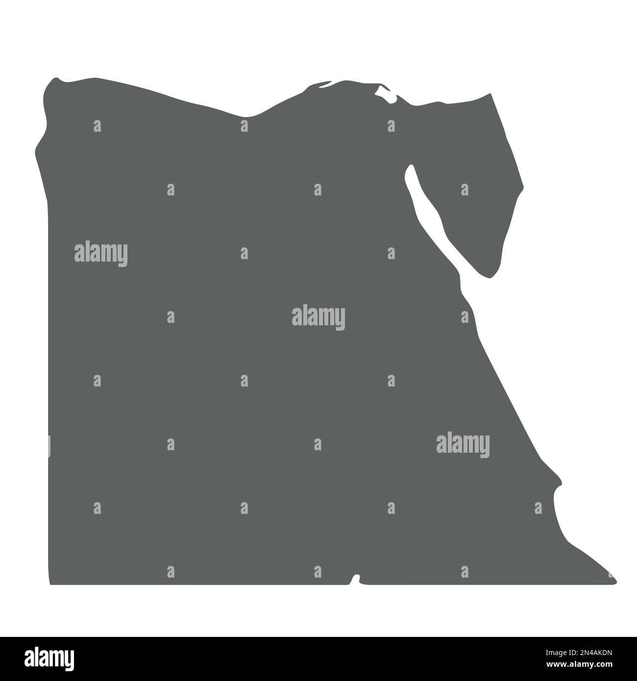 Egypt - smooth grey silhouette map of country area. Simple flat vector ...