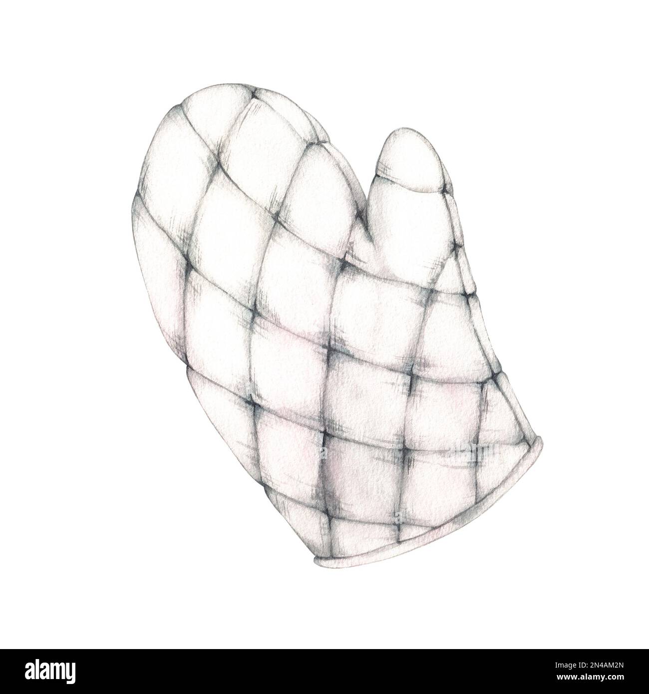 Watercolor kitchen potholder isolated on white background. Watercolor ...