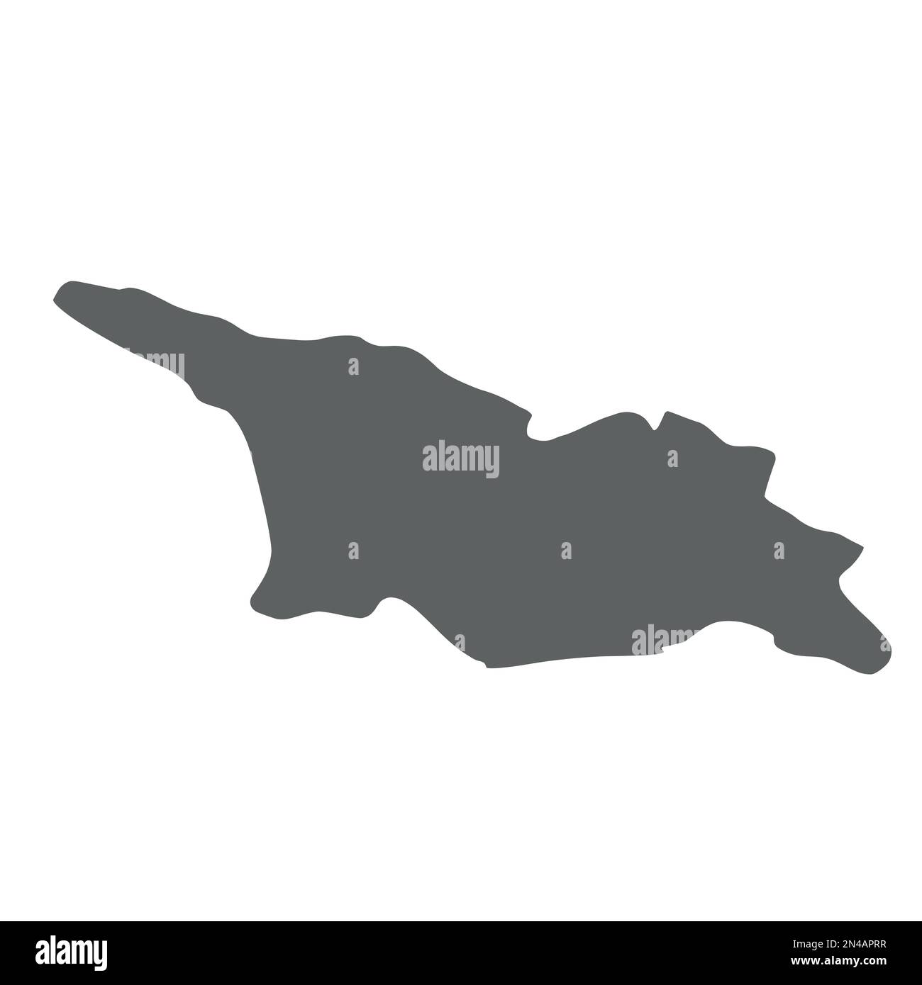 Georgia - smooth grey silhouette map of country area. Simple flat ...