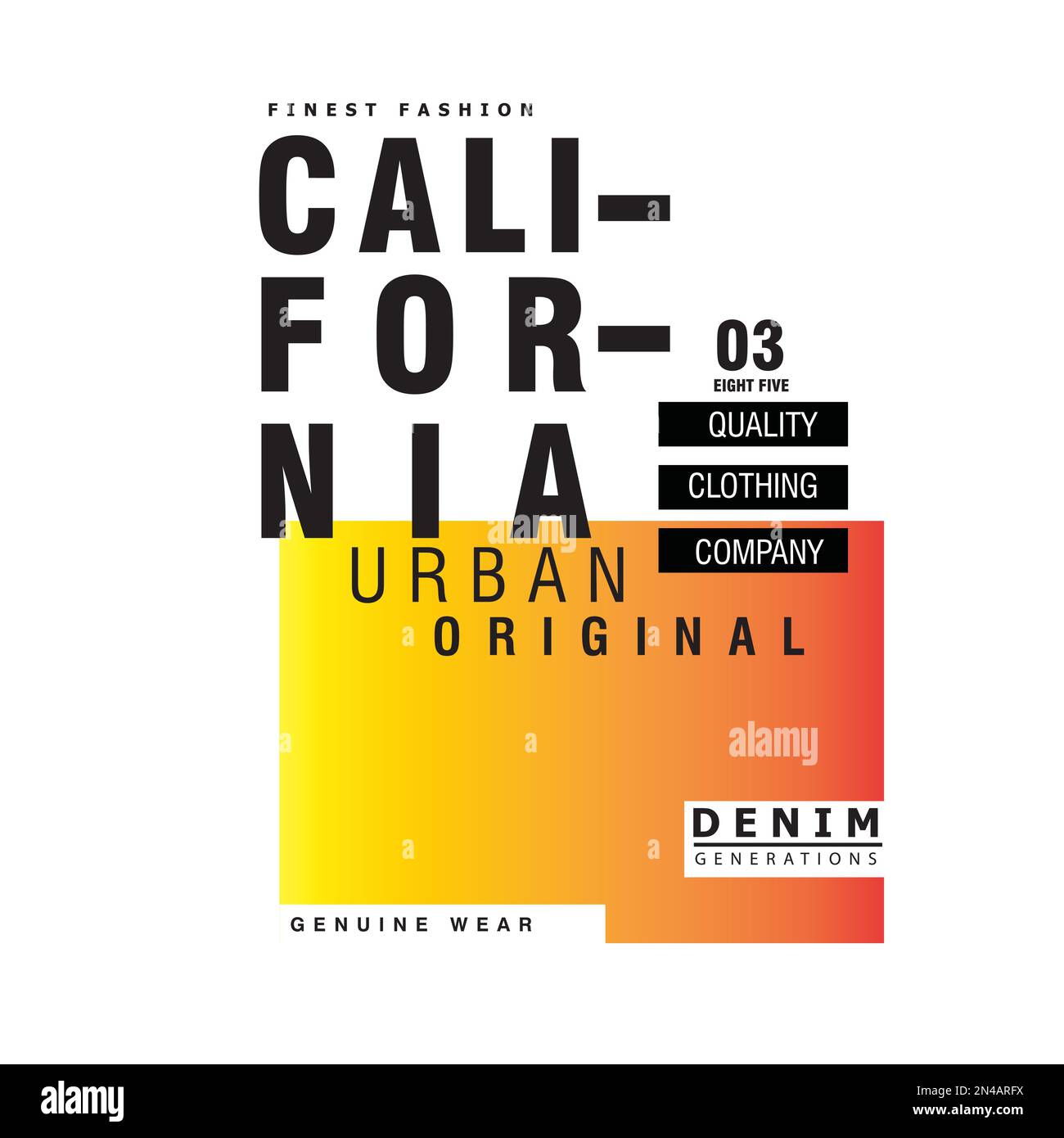 California Denim Clothing Urban Original Typography poster graphic ...