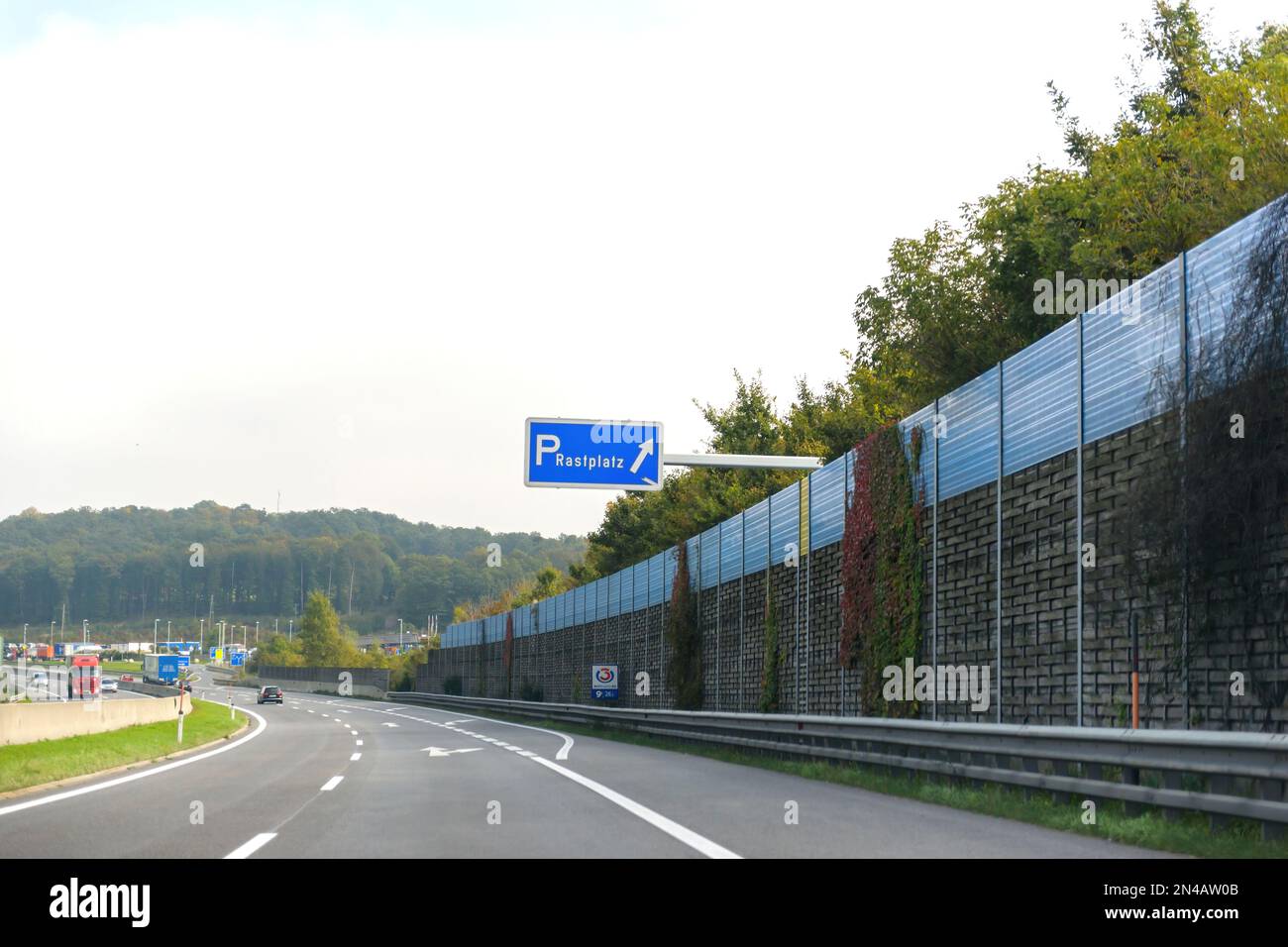 Rastplats signage to the right - translated as Resting spaces on ...