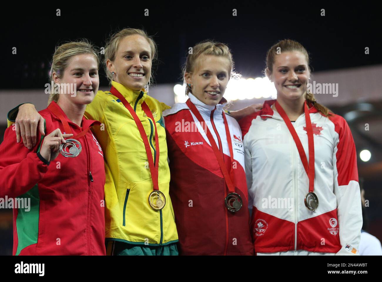 Alana Boyd, second left, of Australia with her gold medal for winning ...