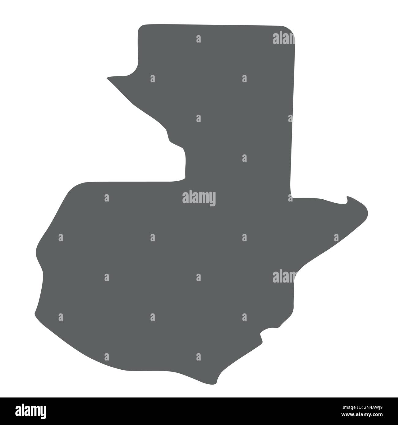 Guatemala - smooth grey silhouette map of country area. Simple flat ...