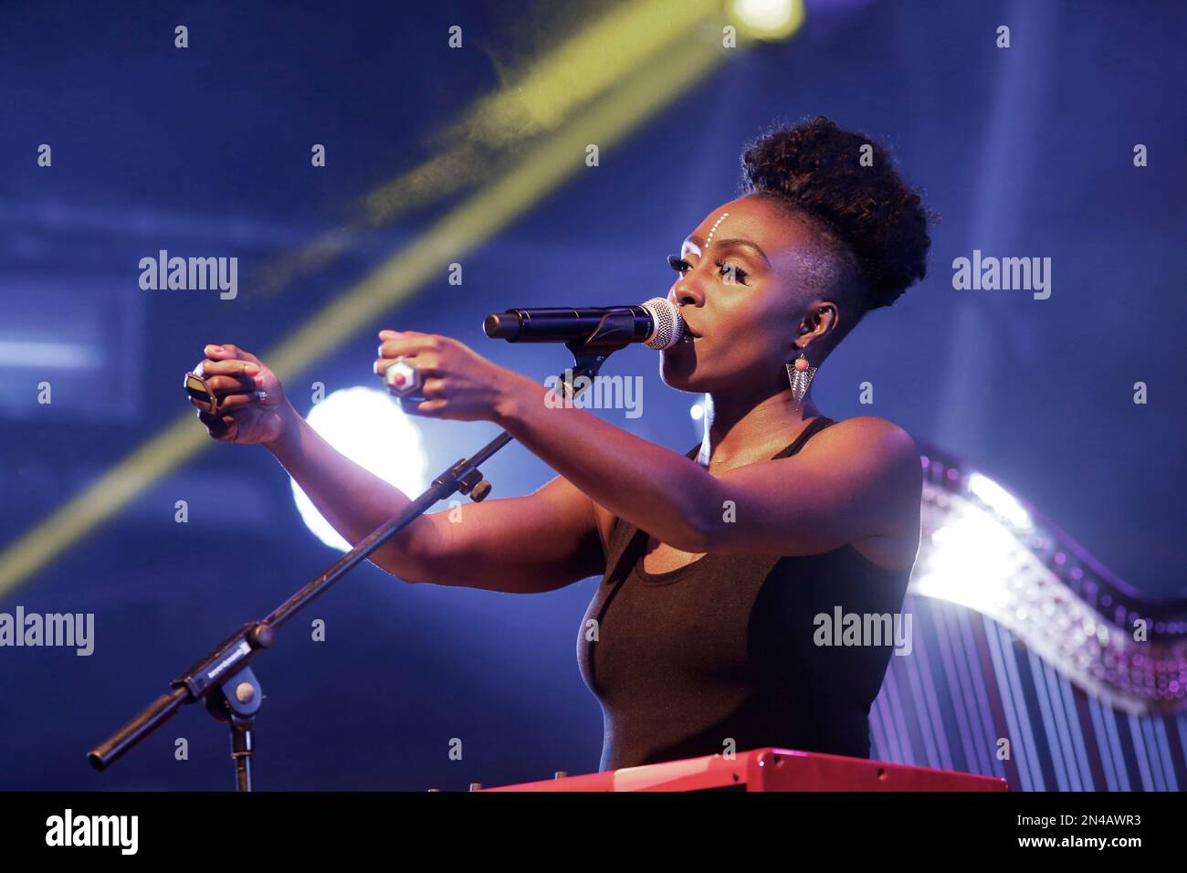 British singer Laura Mvula performs at Camp Bestival at Lulworth Castle ...